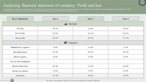 Analyzing Financial Statement Of Company Profit And Loss Ppt Powerpoint