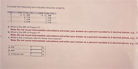 Solved Consider The Following Two Mutually Exclusive