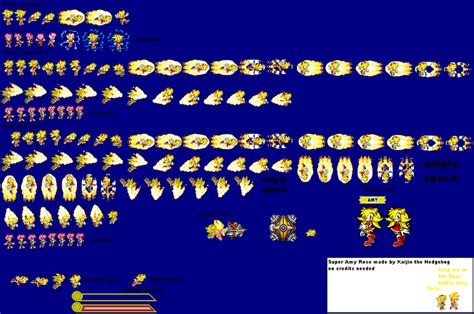 Super Amy Sprites By Kaijinthehedgehog On Deviantart