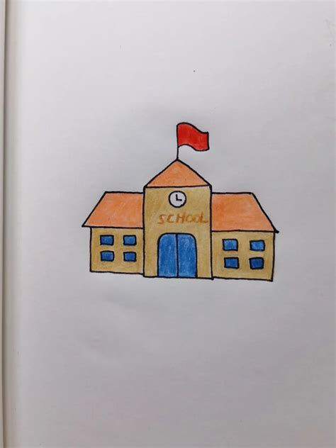 学校简笔画简单又漂亮图片 学校简笔画简单又漂亮图片大全 画趣文库（我爱生活）