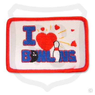 I Love Bowling Patch C Sanders Emblems