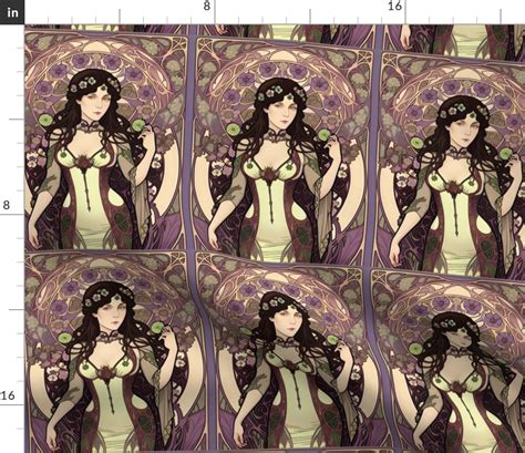 Mucha Alphonse Mucha Illustrations Of Fabric Spoonflower