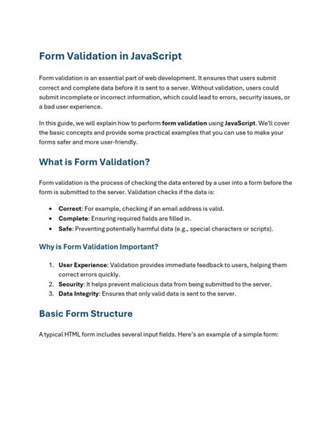 Formvalidationinjavascript Pdf Java Script Computing