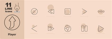 Premium Vector Player Set Icon Arrow Rewind Forward Pause Play Stop Previous Next Shuffle