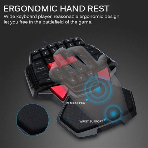 Usb Single Hand Keyboard Gaming Keyboard Wired Key Grandado