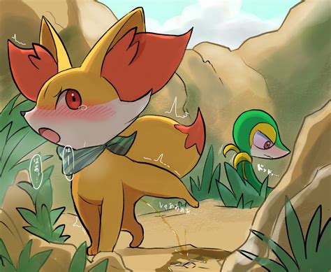 Rule 34 Ambiguous Gender Blush Bodily Fluids Detailed Background Duo Female Fennekin Feral