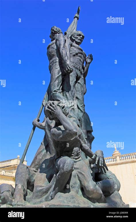 Sette Giugno 7th June Monument In Saint George Square Valletta Malta