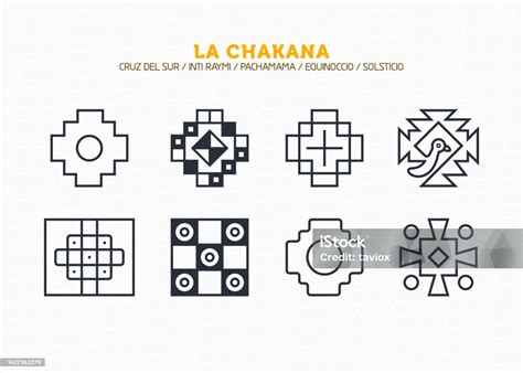잉카 크로스 차카나 Inti Raymi 에콰도르 페루는 겨울철에 안데스 민족의 조상과 문화 축제의 상징적 인 상징입니다 민족 민속 이미지 부족 모티프 종족의 파카마마 정