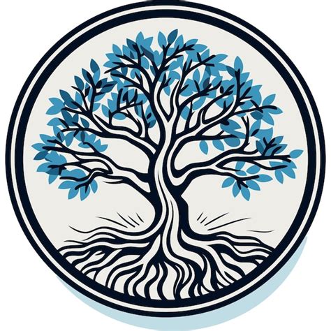 A Stylized Illustration Of A Tree With Deep Roots Perfect For Logo Design Or Branding Projects