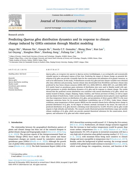 Pdf Predicting Quercus Gilva Distribution Dynamics And Its Response