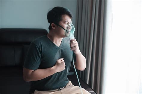 Premium Photo Panoramic Shot Of Asthmatic Man Using Inhaler With