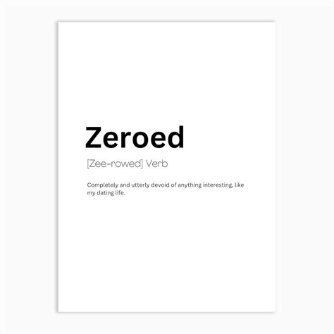 Zeroed Definition Meaning 1 Art Print By Kaigozen Fy