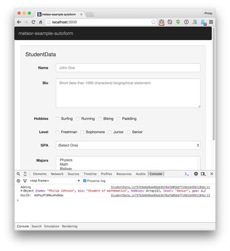 Github Ics Software Engineering Meteor Example Autoform Simple