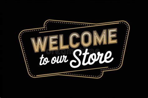 Elegant Gold Accented Welcome Sign Retail Store Modern Storefront