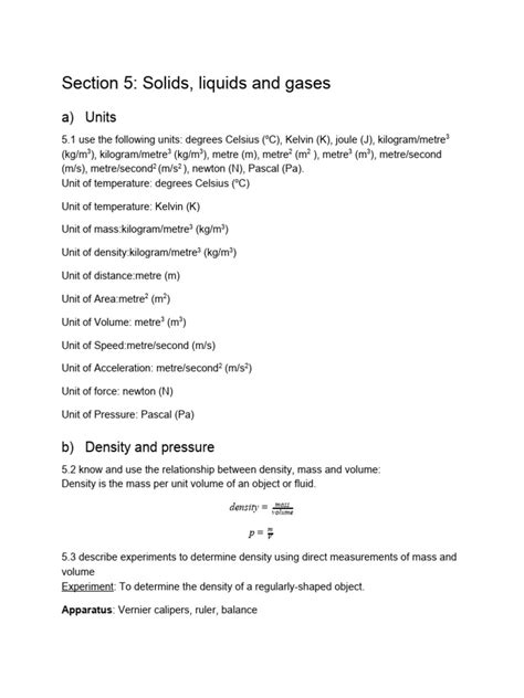 Edexcel Igcse Physics Revision Note Section 5 Solids Liquids And