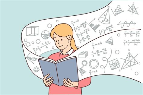 Premium Vector Girl Student With Book On Algebra Studies Exact