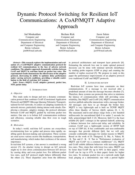 Pdf Dynamic Protocol Switching For Resilient Iot Communications A