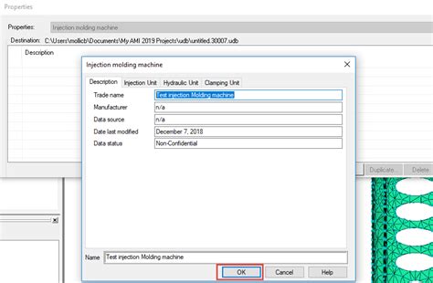 how to create and save a custom injection molding machine in moldflow