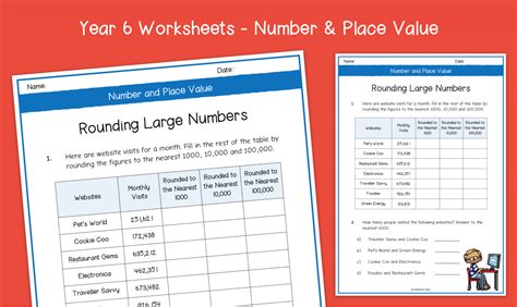 Year 6 Rounding Large Numbers Worksheets Ks2 Number And Place