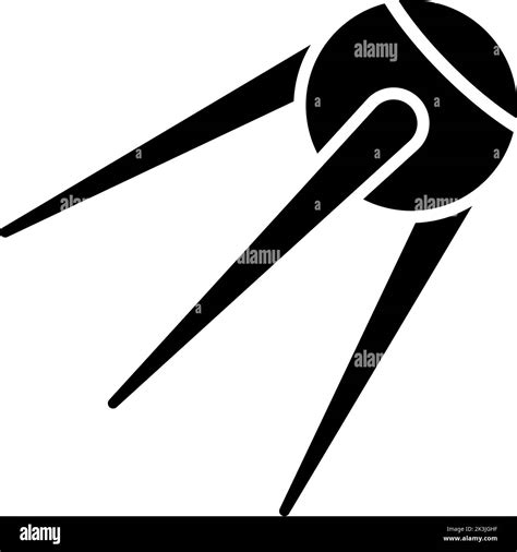 Old Satellite Telecommunication Space Antenna Flat Vector Icon Illustration Simple Black