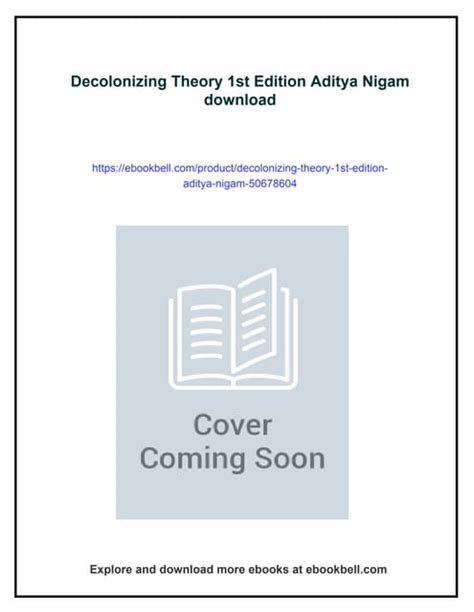 Decolonizing Theory 1st Edition Aditya Nigam Pdf