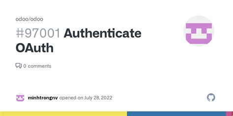 Authenticate OAuth Issue Odoo Odoo GitHub