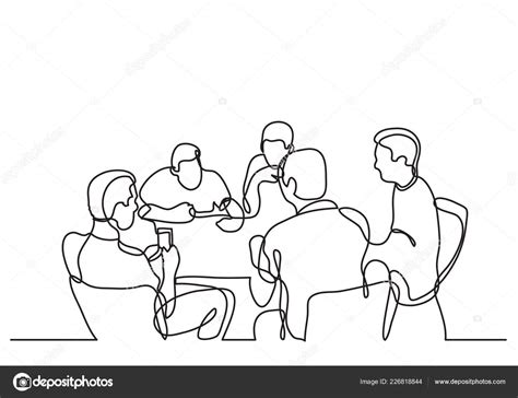 회의의 그리기 스톡 벡터 ©onelinestock 226818844