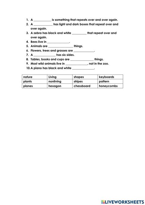 Patterns Activity For Grade 5 Live Worksheets