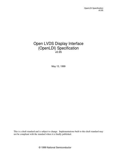 Open Lvds Display Interface Pdf Video Cathode Ray Tube