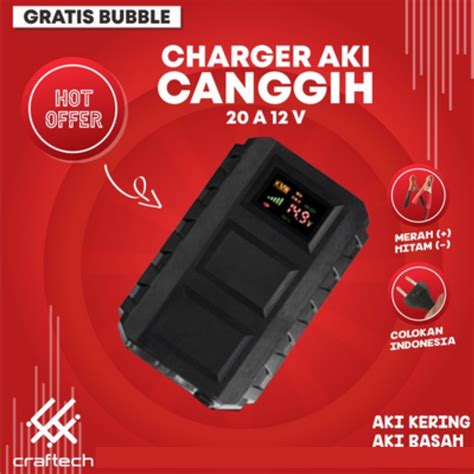 Jual Cas Aki Mobil Motor A V High Quality Charger Aki Battery Lcd Display Indonesia Shopee