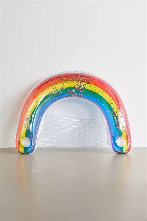 Rainbow Glitter Chair Pool Float Urban Outfitters