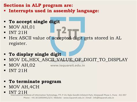 Introduction To Assembly Language Programming Ppt
