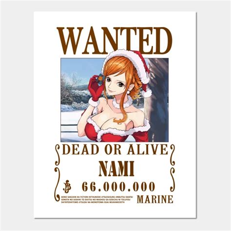 One Piece Wanted Posters Nami Christmas Wanted Poster Wall Decor
