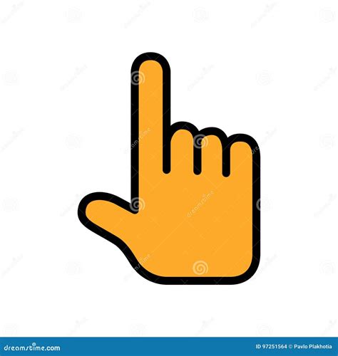 Pointing Hand Flat Icon Index Finger Pointing Up Vector Illustration Isolated On White Cursor