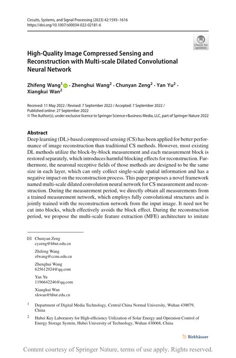 high quality image compressed sensing and reconstruction with multi