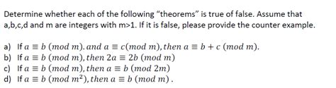 solved determine whether each of the following theorems is
