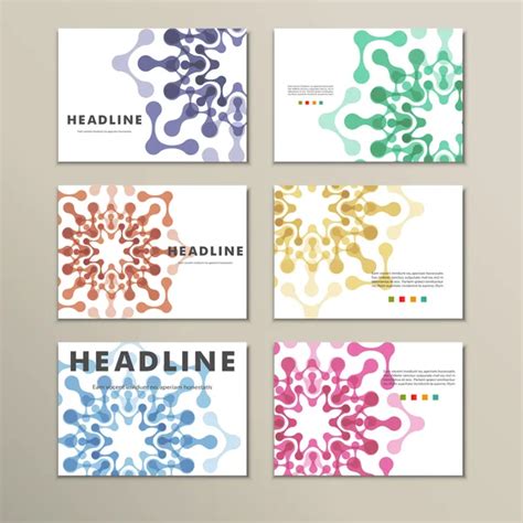 Vector Abstract Molecular Structure Cover Template Design — Stock