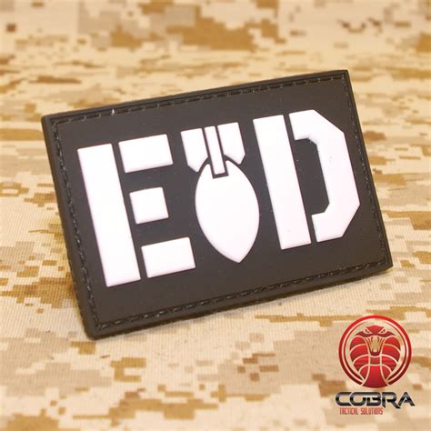 Explosive Ordnance Disposal Eod Black White Pvc Patch Velcro