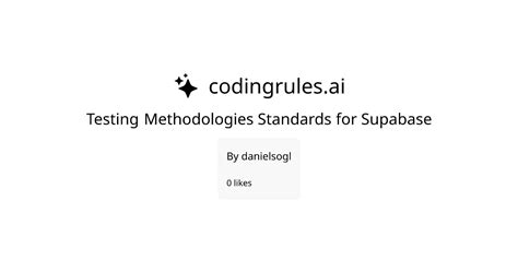 testing methodologies standards for supabase coding rules