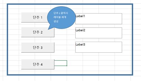입력 수량에 따른 버튼 또는 레이블 생성 오빠두엑셀