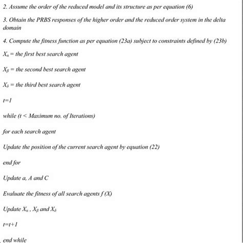 Pseudocode For Model Order Reduction Algorithm Using Hgwos Download