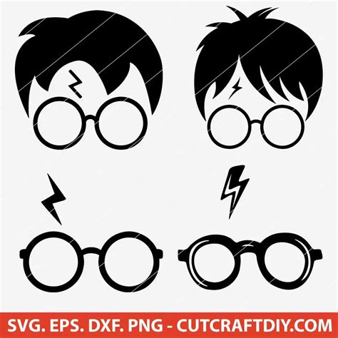 Harry Potter Glasses Svg Harry Potter Svg Hogwarts Svg Wizard Svg