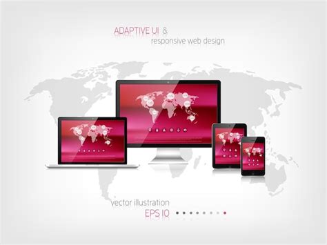 Premium Vector Responsive Web Design Adaptive User Interface Digital Devises Laptop Tablet