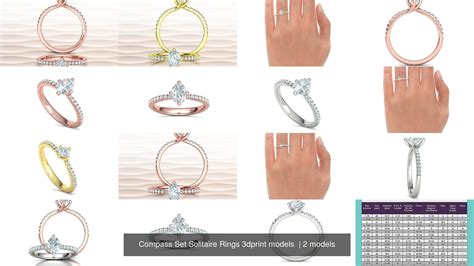 Compass Set Solitaire Rings 3dprint Models 3d Model Collection Cgtrader