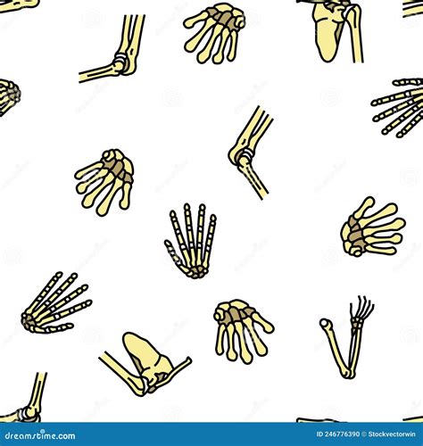 Bone Human Skeleton Structure Vector Seamless Pattern Stock Illustration Illustration Of Hand