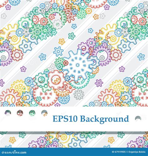 Vector Background With Colored Gears Stock Vector Illustration Of Gears Brightly 67919905