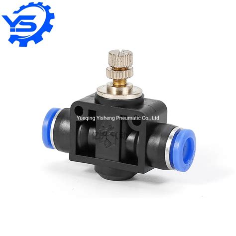 Pneumatic Plastic Air Speed Controllers Push In Fittings Flow Control