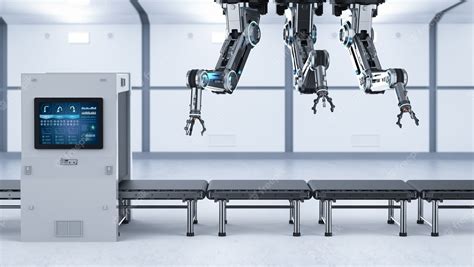 Premium Photo Automation Factory Concept With 3d Rendering Robot