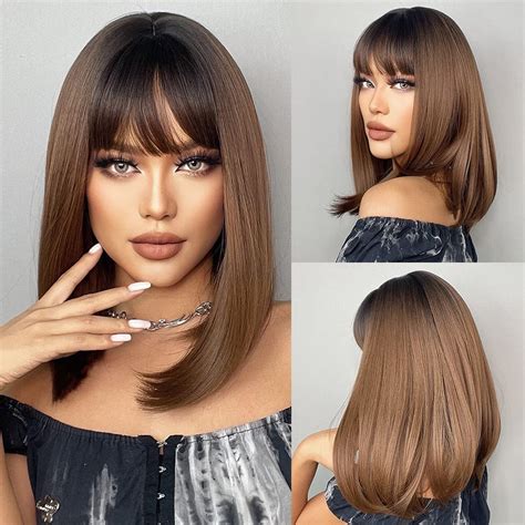 Emmor Brown Bob Wigs For Women Shoulder Length Australia Ubuy