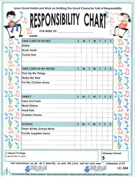 Responsibility Laminated Chart Student Solutions